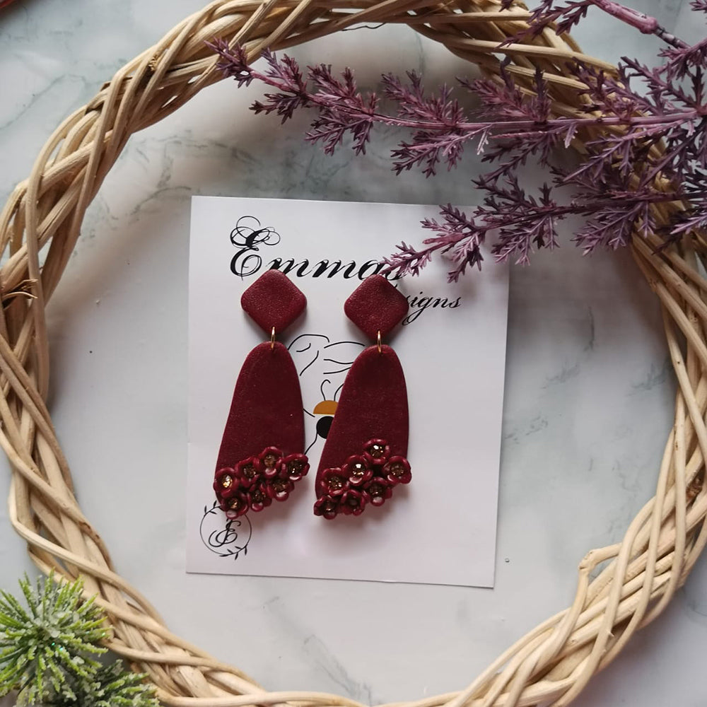 Maroon western earrings store