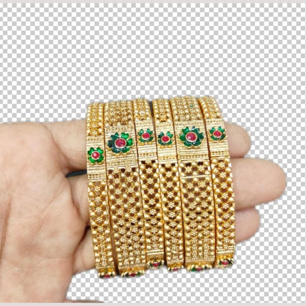 Manisha Jewellery Antique Pota And Meenakari Work Bangles Set ...