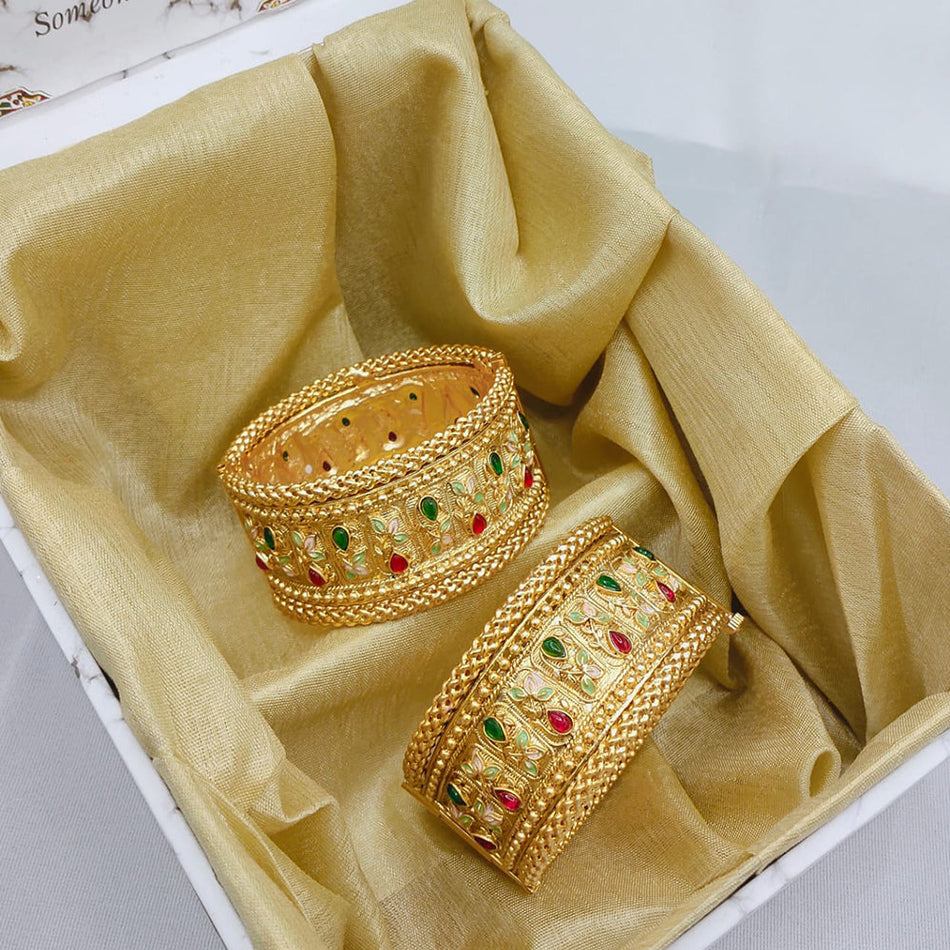 Lucentarts Jewellery Traditional Pota Stone And Meenakari Openable ...