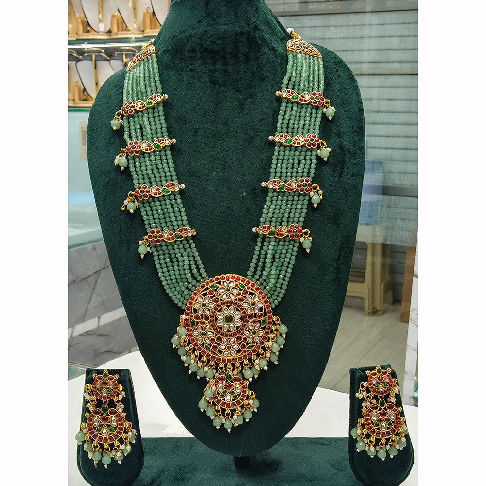 Lucentarts Jewellery Traditional Pota Stone And Pearl Necklace Set ...