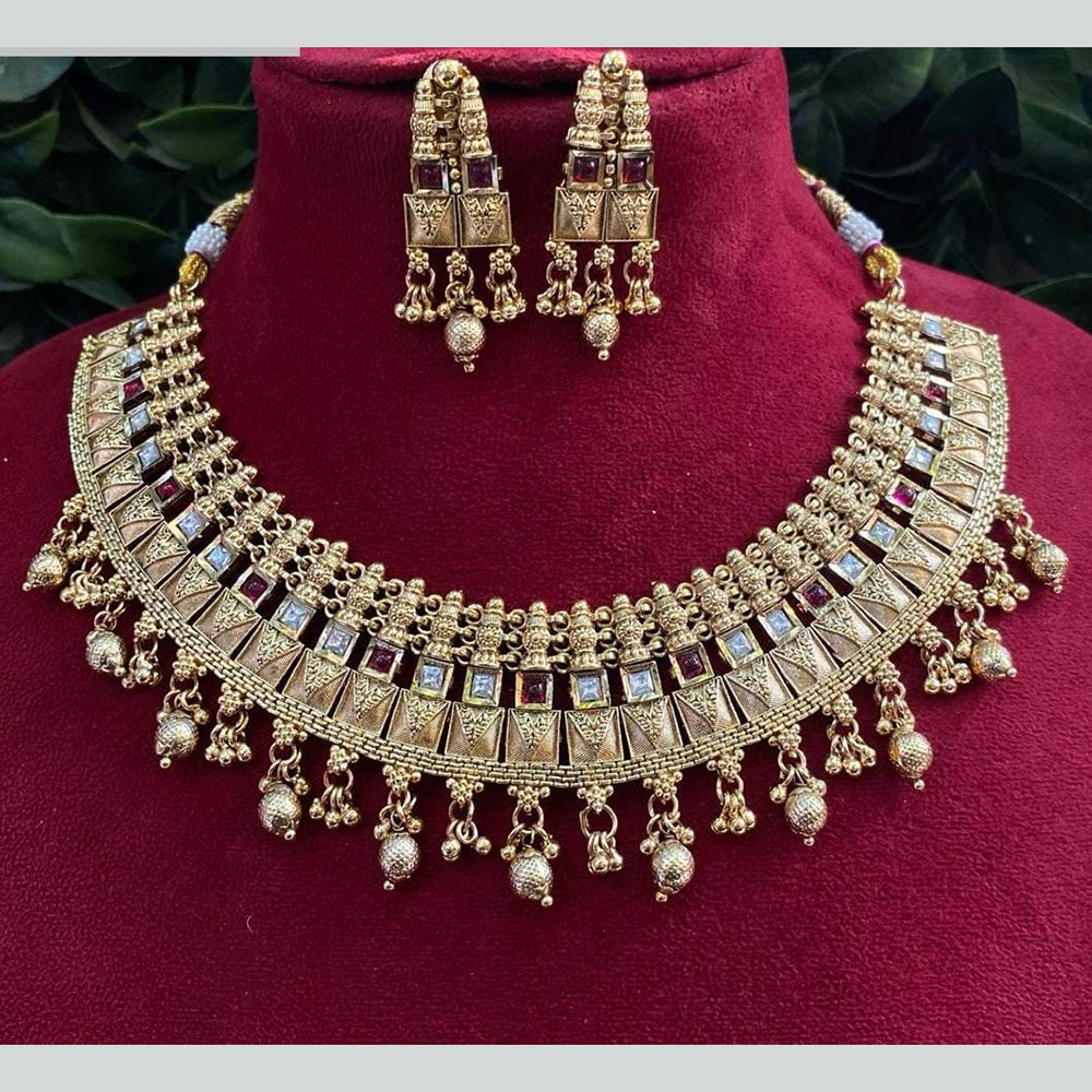 Shagna Gold Plated Pota Stone Necklace Set – JewelEMarket
