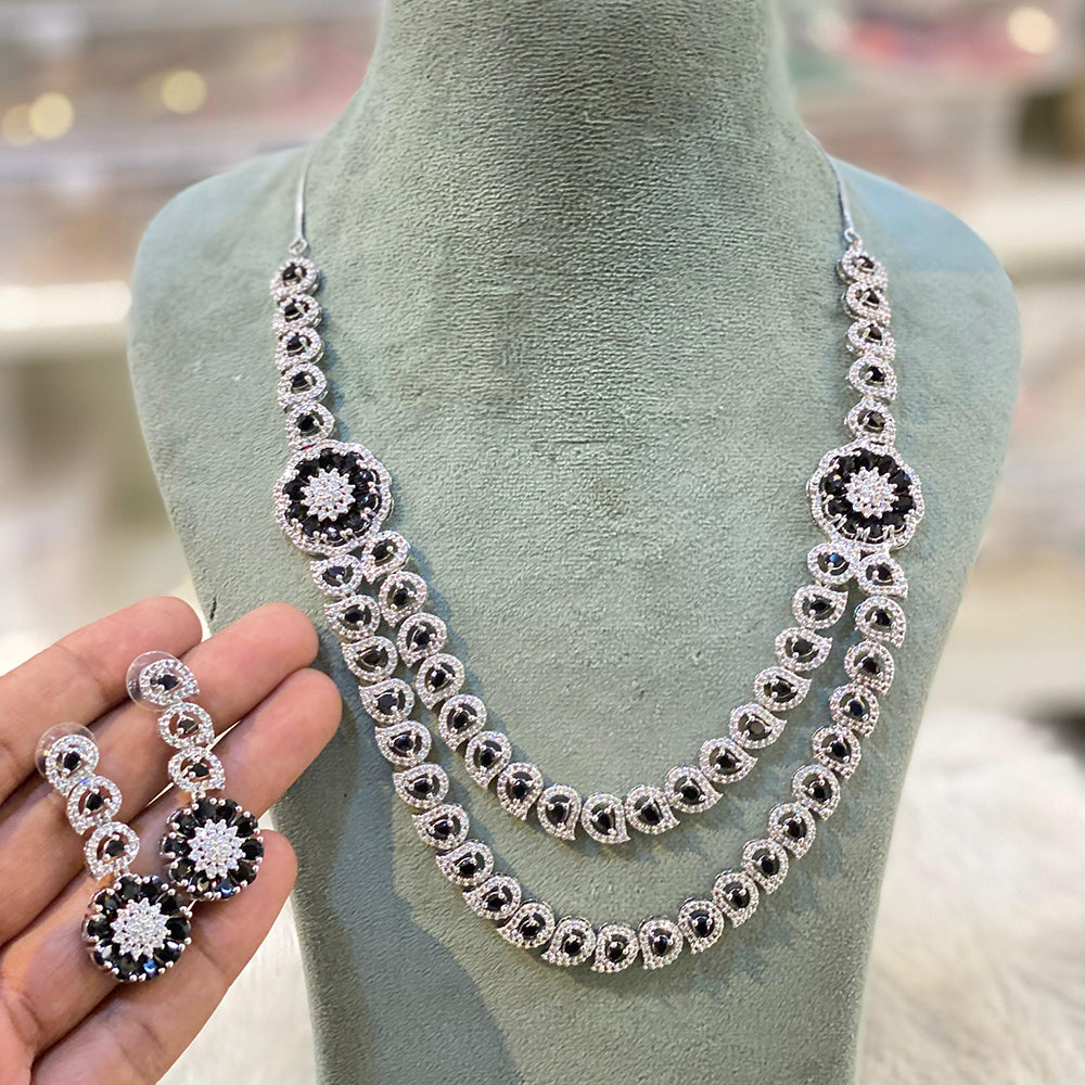 Hira Collection Sparkling American Diamond And Austrian Stone Necklace ...