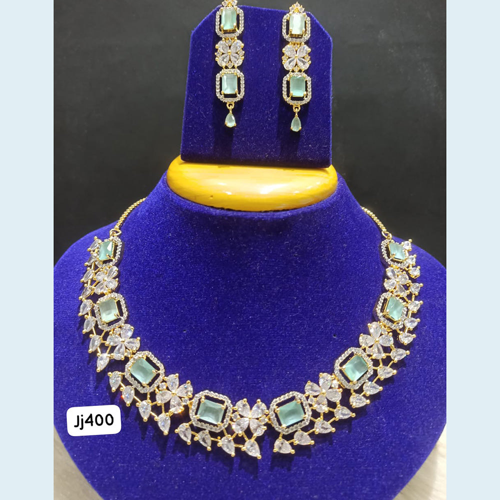 Jain Jewellers Gold Plated AD Stone Necklace Set – JewelEMarket