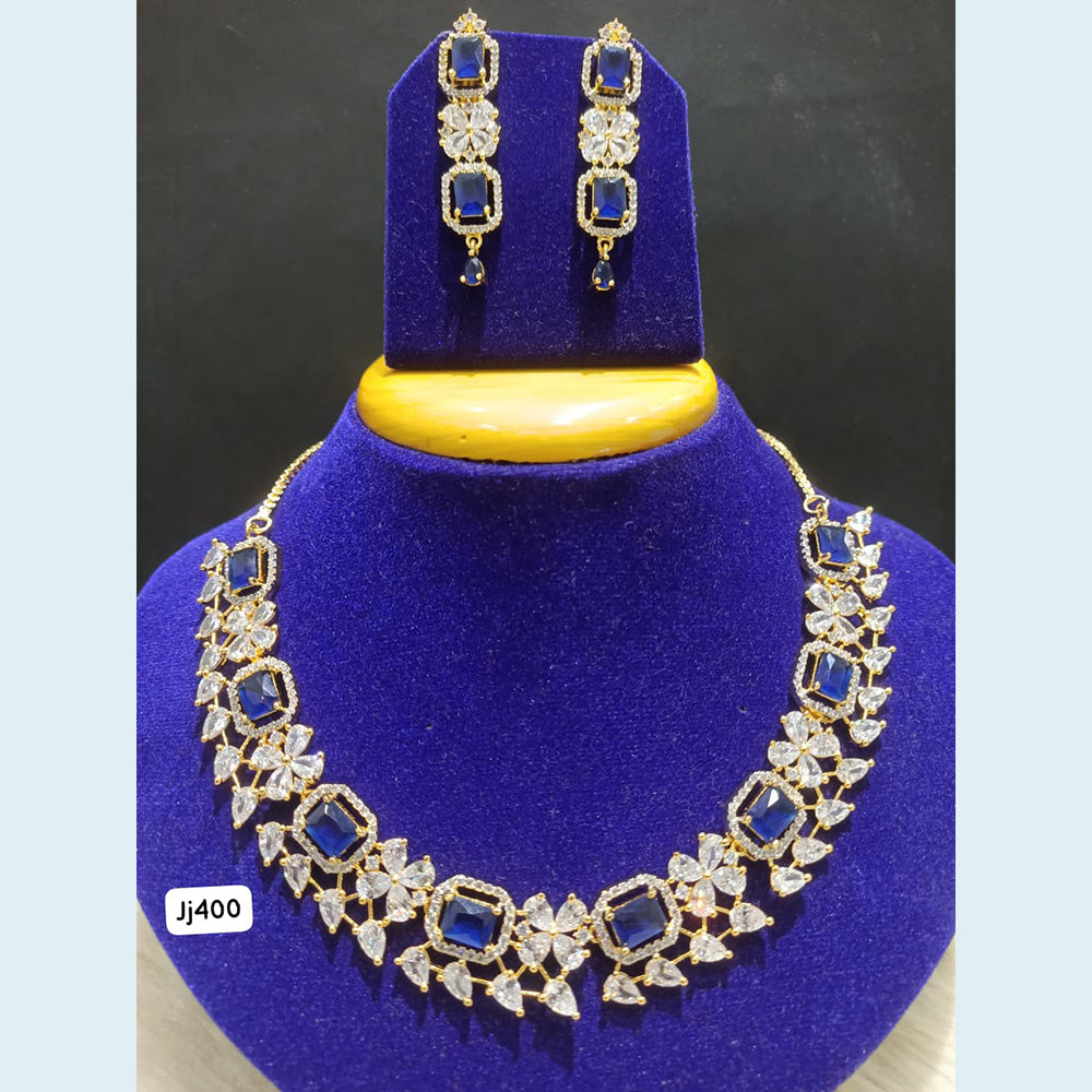 Jain Jewellers Gold Plated AD Stone Necklace Set – JewelEMarket