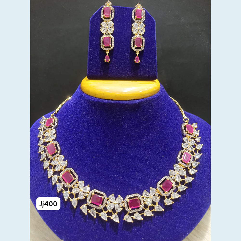 Jain Jewellers Gold Plated AD Stone Necklace Set – JewelEMarket