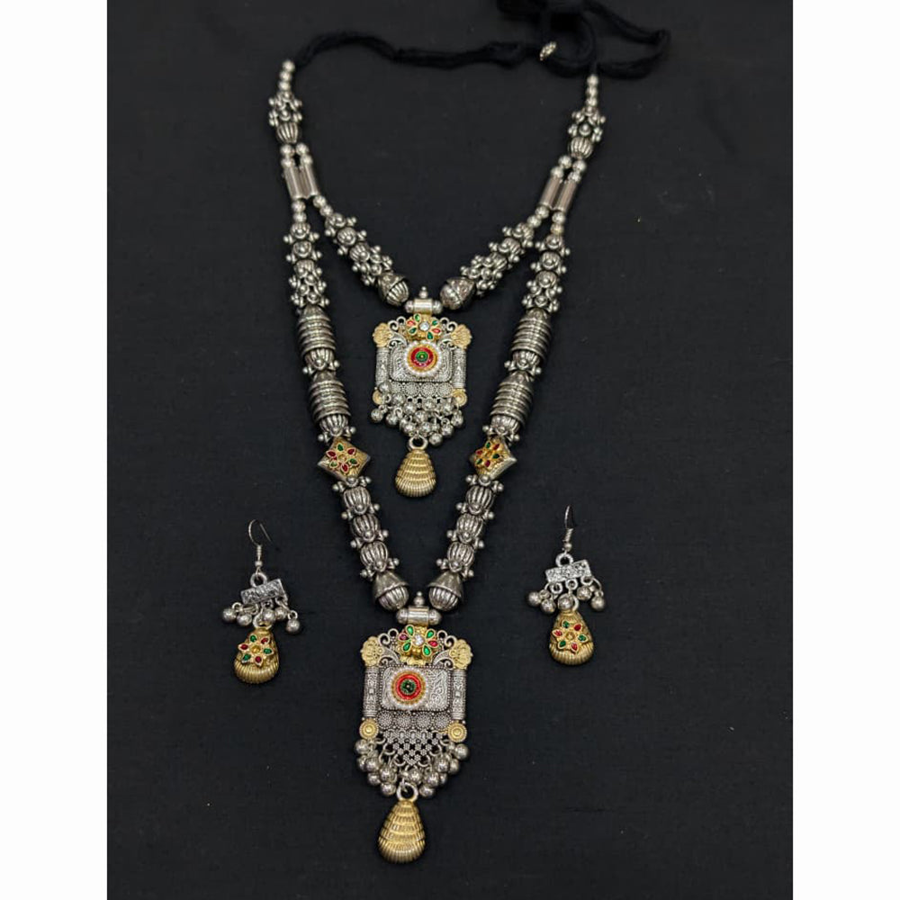Akruti Collection Ethnic Glam Oxidised Plated Necklace Set For Navratr ...