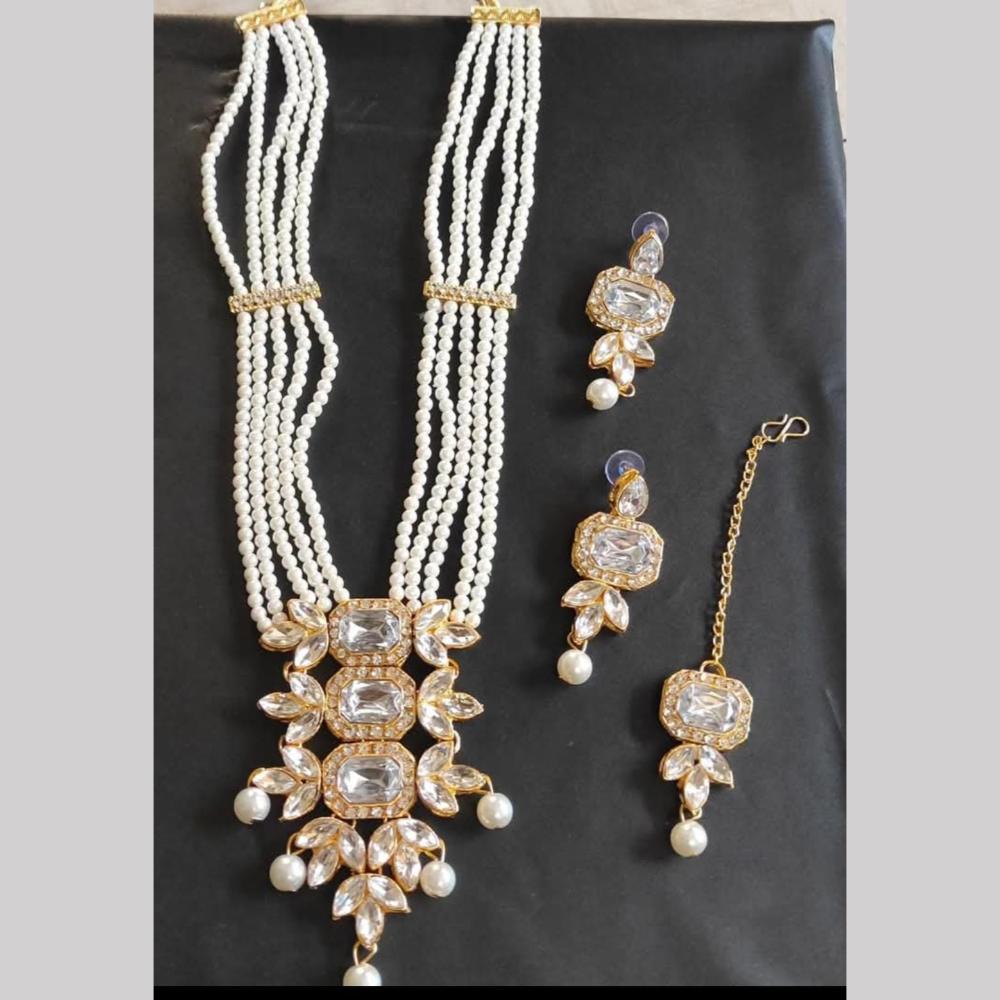 Palak Art Gold Plated Crystal Stone And Pearl Necklace Set – JewelEMarket