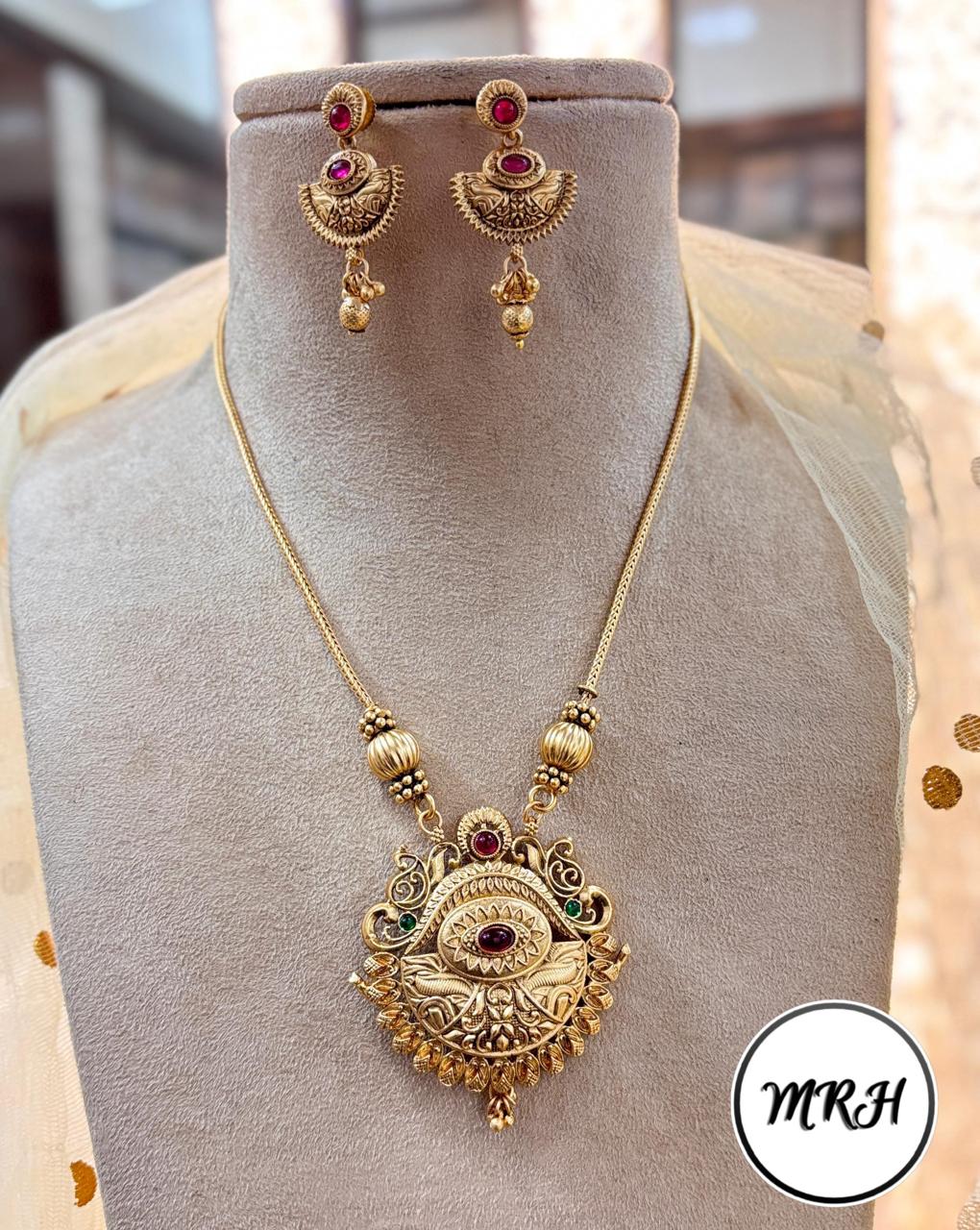 Jewel Addiction Exclusive Pota Stone Long Necklace Set with Ethnic Des ...