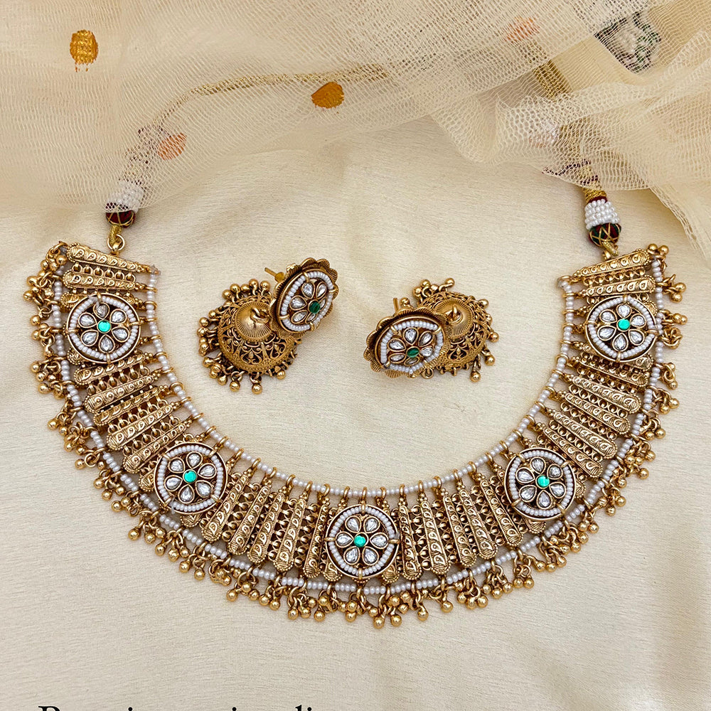 Jewel Addiction Timeless Royal Kundan And Pearl Necklace Set – JewelEMarket