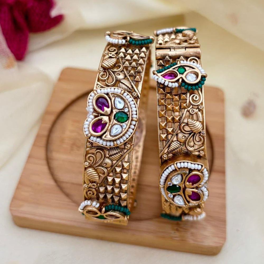 Jewel Addiction Pota Stone And Austrian Stone Openable Designer Bangles ...