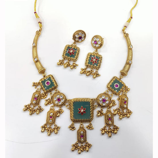 JCM Premium Pota Stone And Austrian Stone Pearl Necklace Set – JewelEMarket