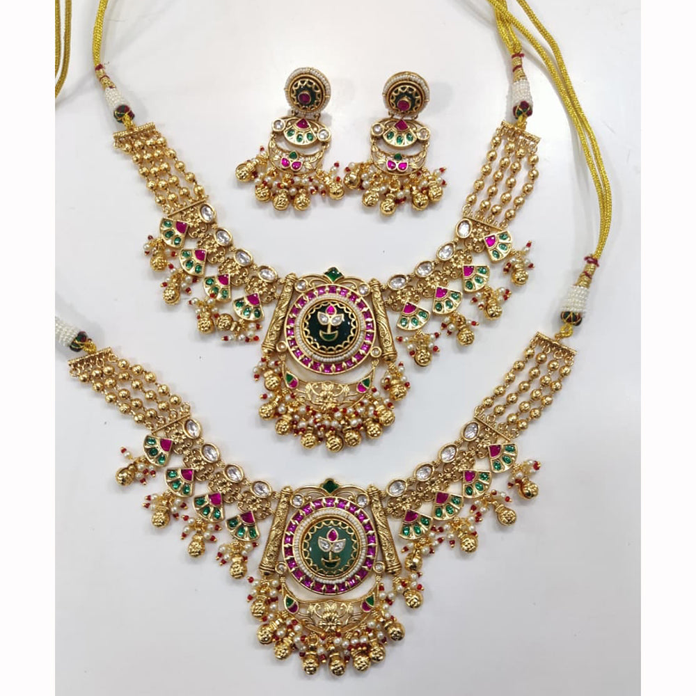 JCM Premium Pota Stone And Austrian Stone Pearl Necklace Set – JewelEMarket