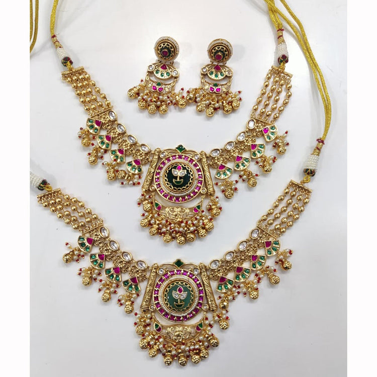 JCM Premium Pota Stone And Austrian Stone Pearl Necklace Set – JewelEMarket