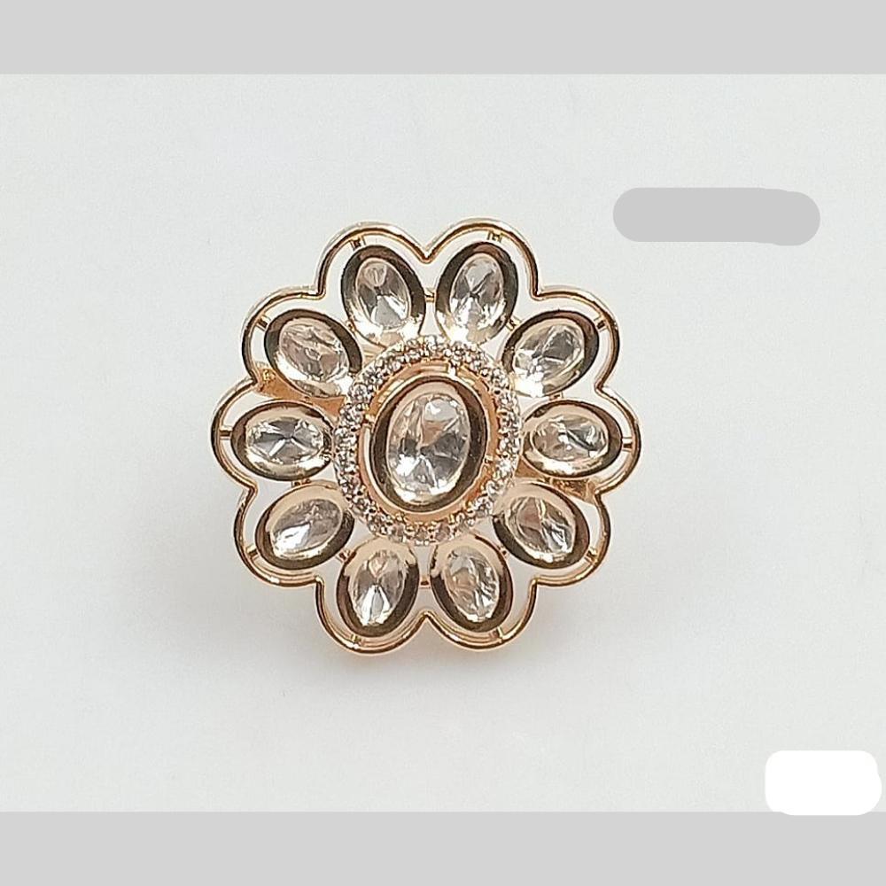 Rani Sati Jewels Gold Plated Polki Kundan Stone Ring – JewelEMarket