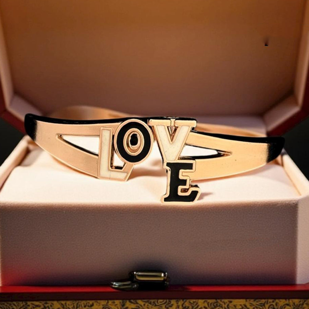 VM Imitation Trendy Love Letter Cutout Motif Design Openable Bracelet ...