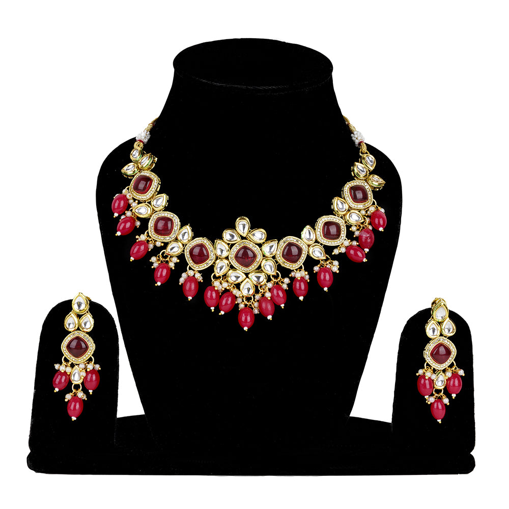 Exotica Collection Ethnic Polki Kundan AD Necklace Set – JewelEMarket