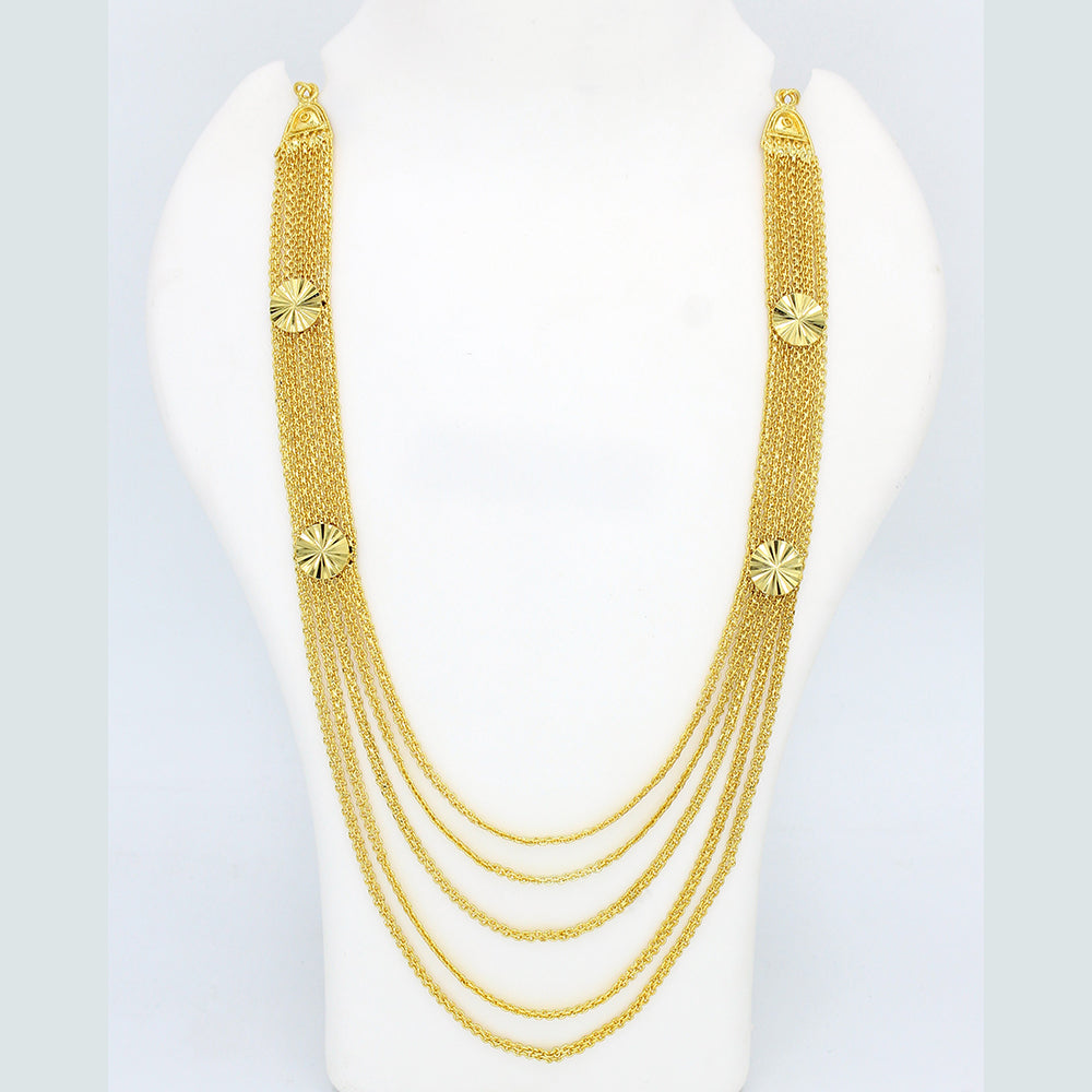 Mahavir Forming Look Gold Plated Long Necklace Set – JewelEMarket
