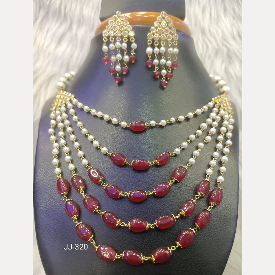Jain Jewellers Gold Plated American Diamond Necklace Set – JewelEMarket