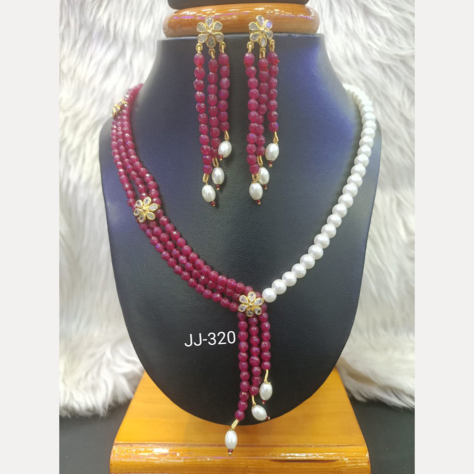 Jain Jewellers Gold Plated American Diamond Necklace Set – JewelEMarket