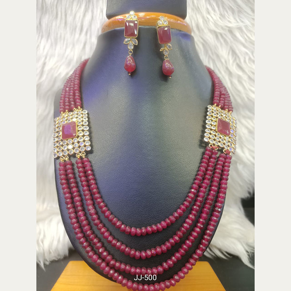 Jain Jewellers Gold Plated American Diamond Necklace Set – JewelEMarket