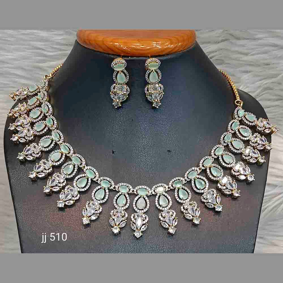 Jain Jewellers Gold Plated American Diamond Necklace Set – JewelEMarket