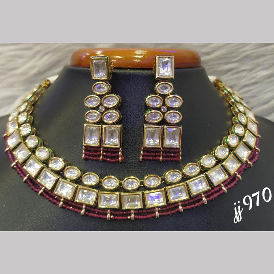 Jain Jewellers Gold Plated AD Stone Necklace Set – JewelEMarket