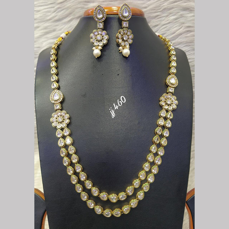 Jain Jewellers Gold Plated AD Stone Long Necklace Set – JewelEMarket